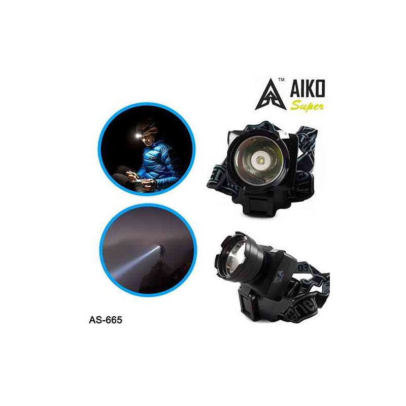Aiko 1W Rechargeable Head Mounted LED Torch Lamp AS-665