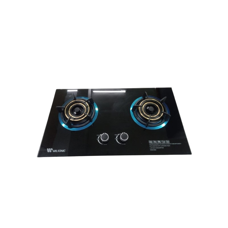 Wilsonic Glasstop 2 Burner Gas Cooker Hob - HOB6002